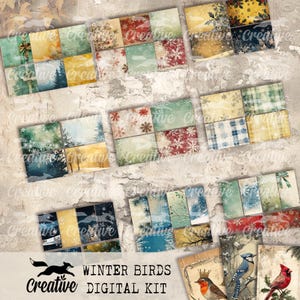 WINTER BIRDS, Digital Ephemera, Journal and Scrapbooking Printable Kit ...