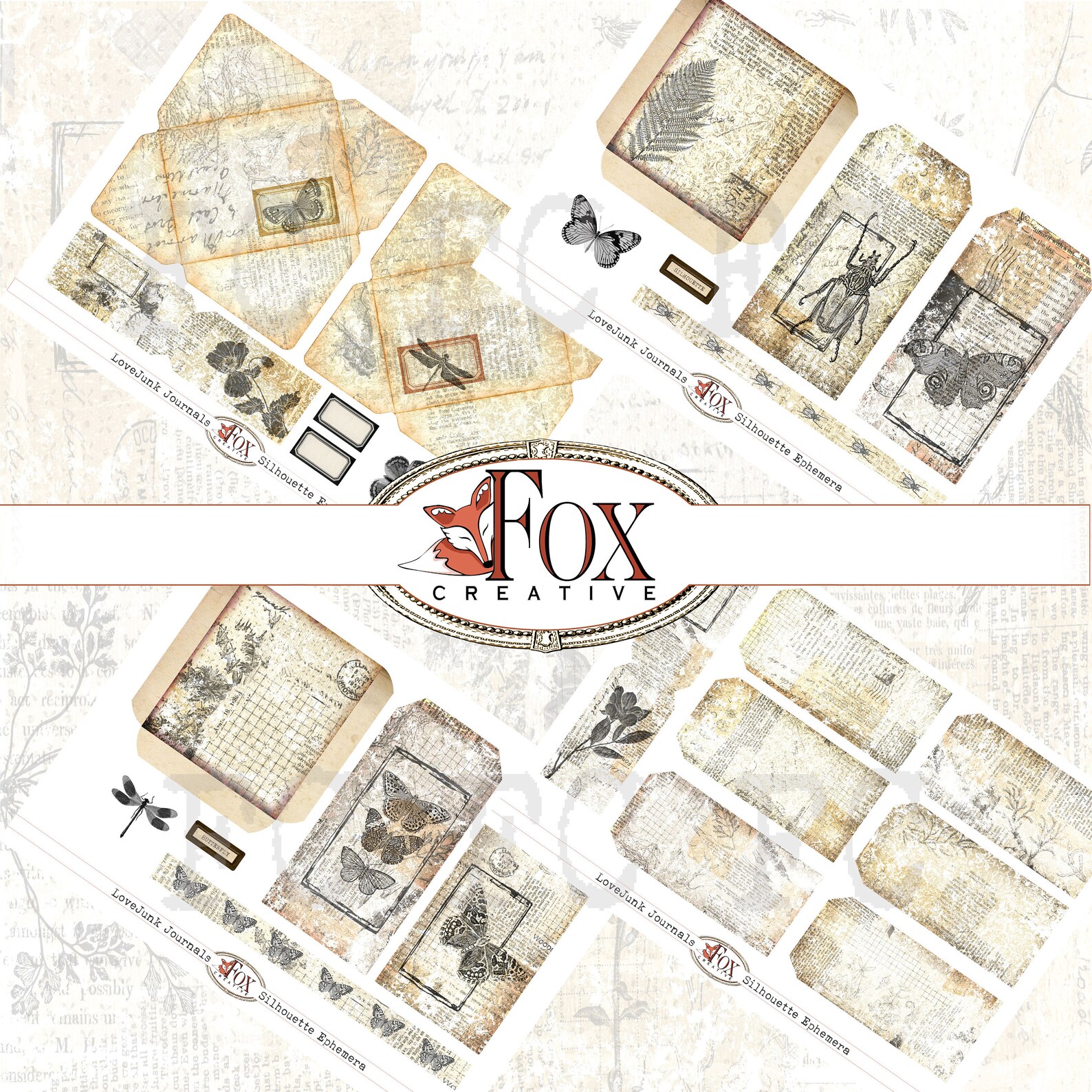 Silhouette: Digital Ephemera Digital Ephemera. DIGI19 23 - Etsy