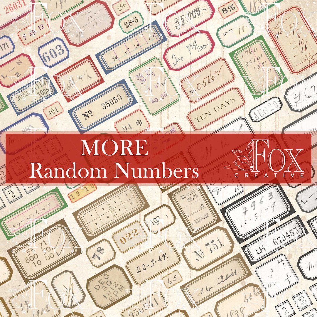 More Random Number Labels, Digital Labels DIGI20 12 - Etsy
