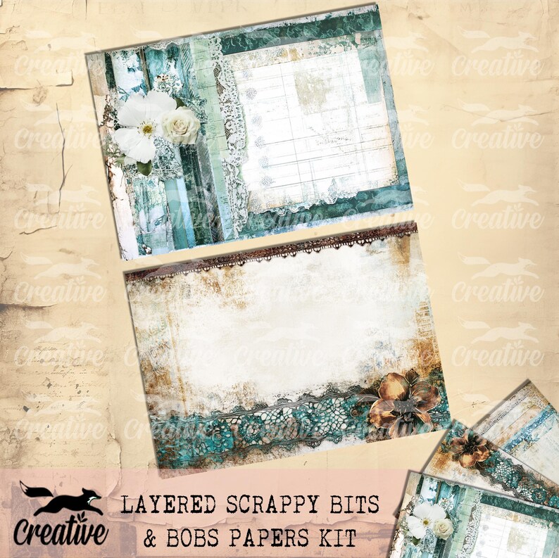 SIMPLE Layered Scrappy Papers, Digital Journal/scrapbooking Papers ...