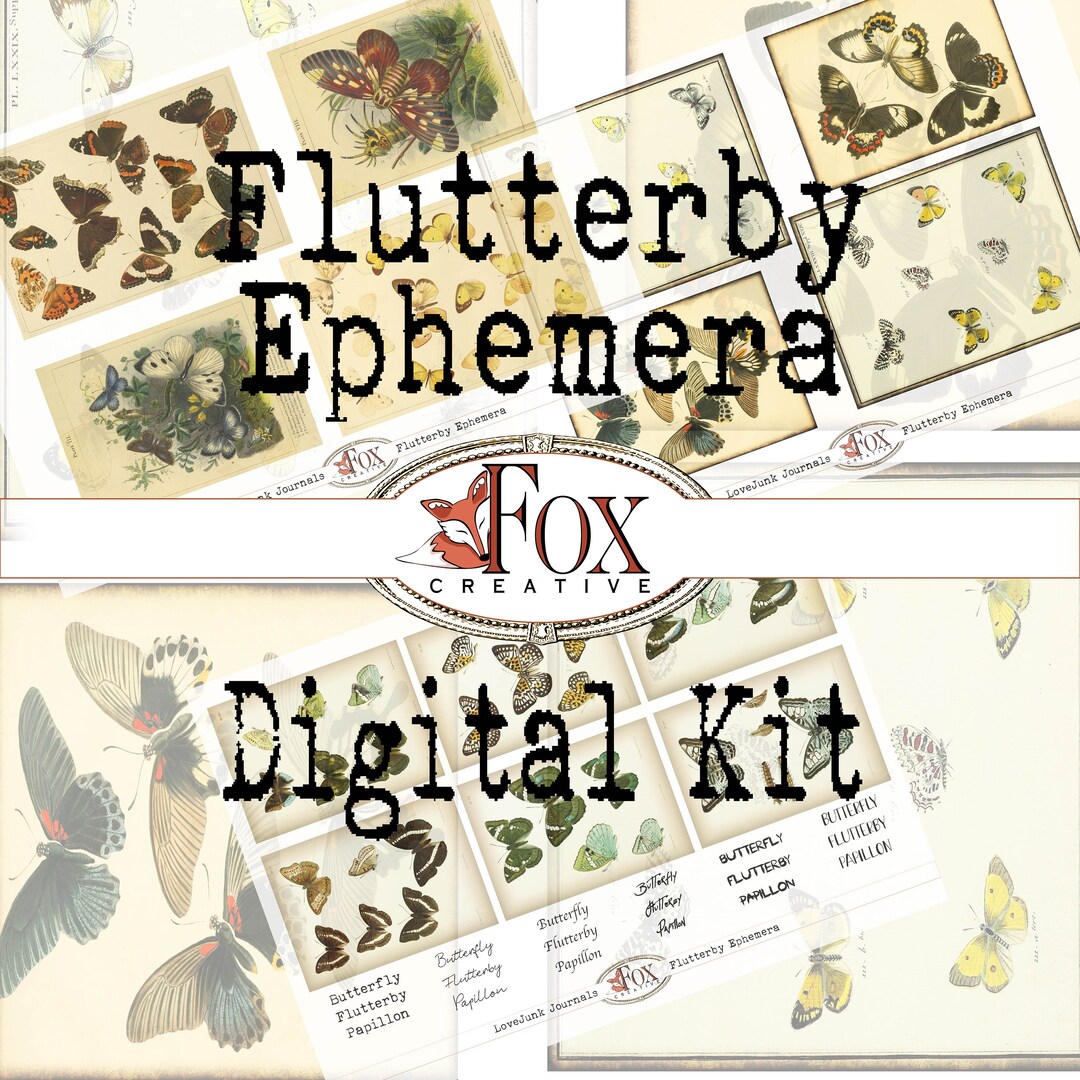 Butterfly Ephemera, Flutterby Digital Kit DIGI19 31 - Etsy