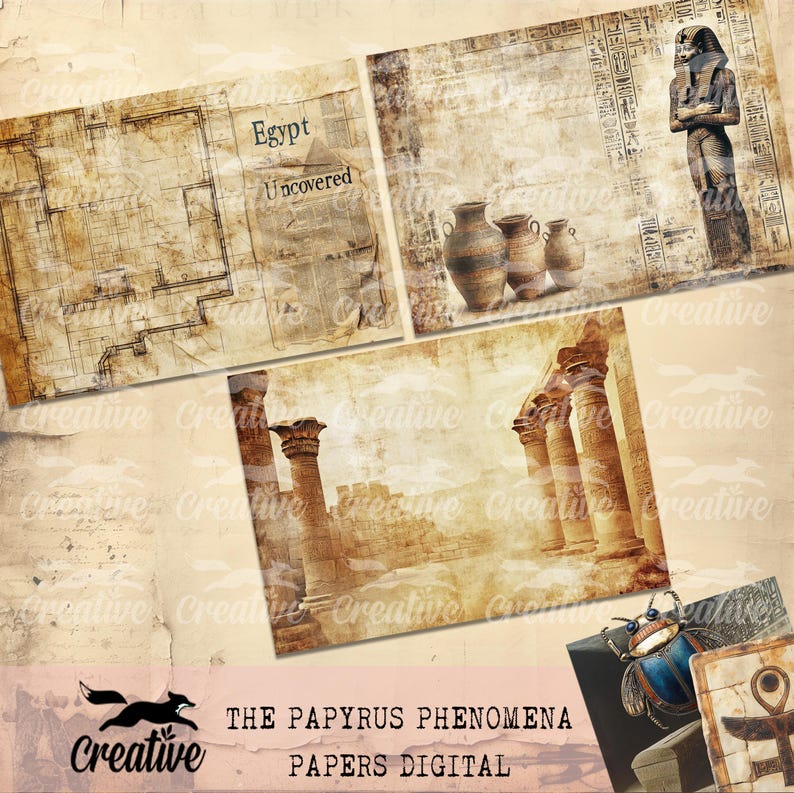 The Papyrus Phenomenon, Digital Papers, Journal Pages, DIGI25 16 - Etsy