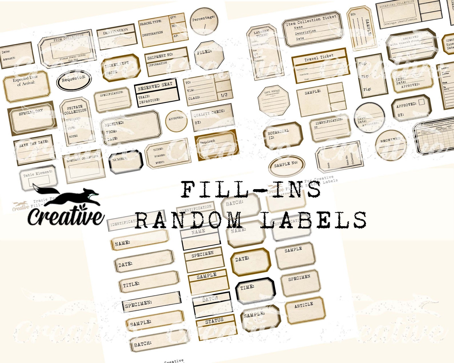 Fill-in Random Labels, Digital Labels, DIGI22 35 - Etsy