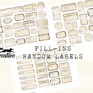 Fill-in Random Labels, Digital Labels, DIGI22 35 - Etsy