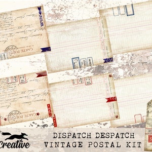 DISPATCH DESPATCH - Printable Scrapbook Papers, Postal Theme DIGI23 22 ...