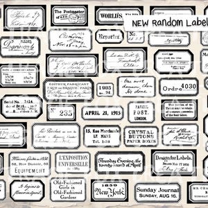Vintage Style Random Labels for Junk Journals & Scrapbooking (digital ...