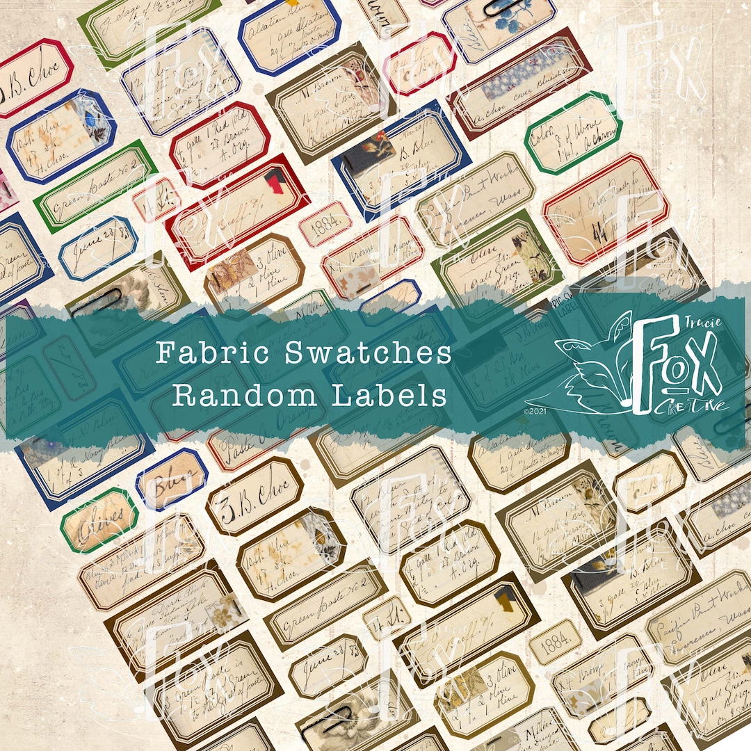 Fabric Swatches Digital Random Labels DIGI21 12 - Etsy