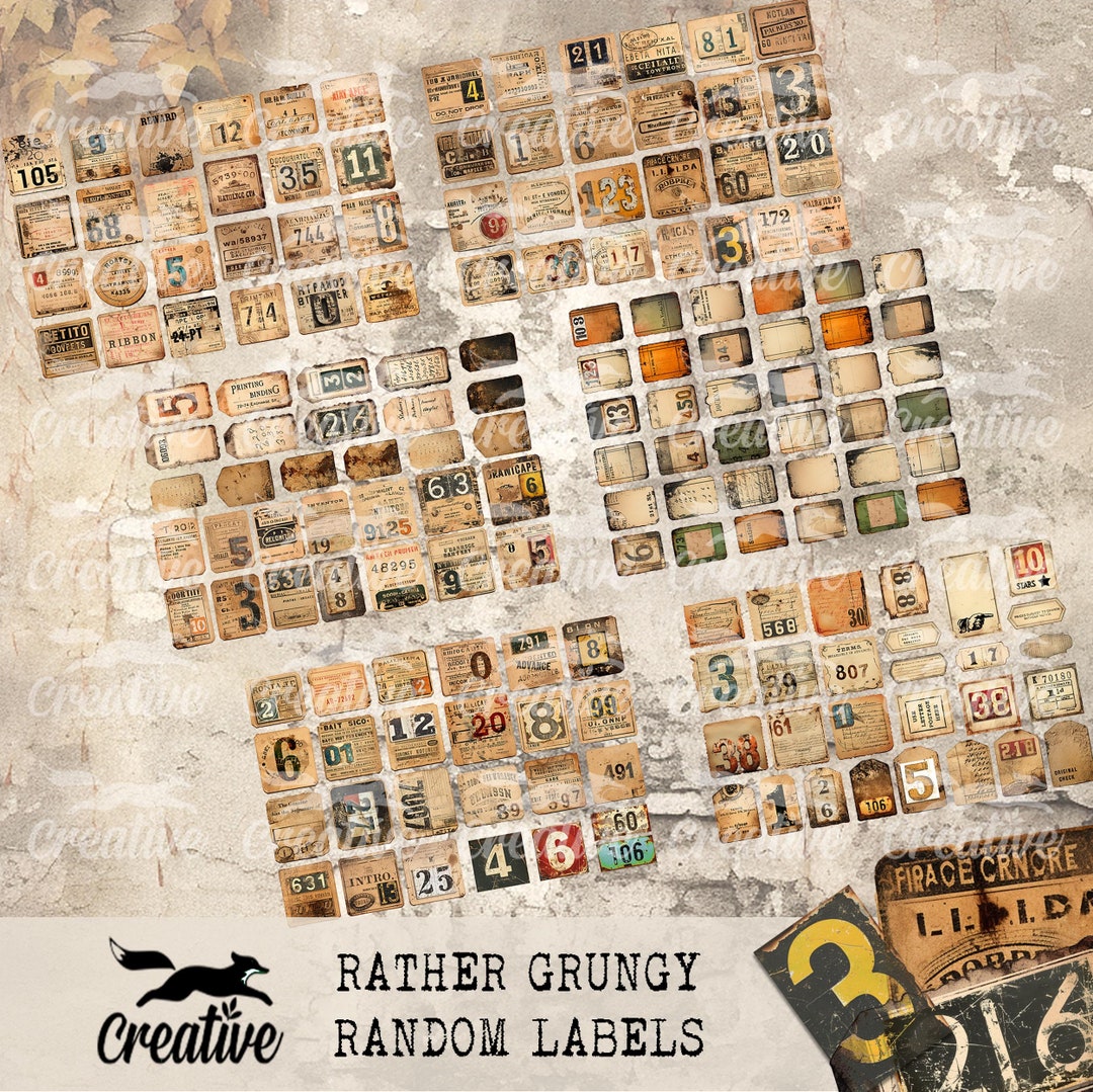 Rather Grungy RANDOM LABELS, Digital Labels for Journal Making and ...