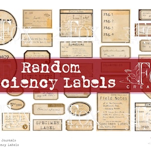 Random Sciency Digital Labels DIGI20 29: Specimen, Identification ...