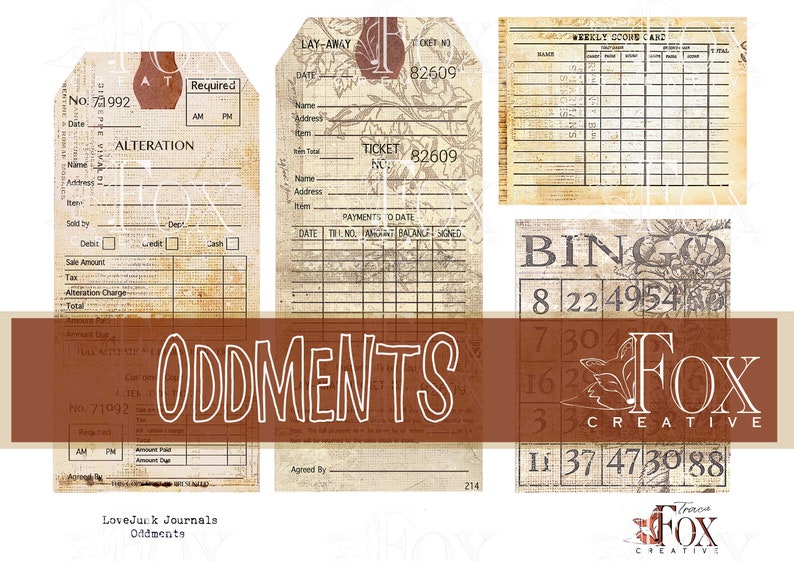 Oddments: Collage digital kit DIGI20 34 | Etsy