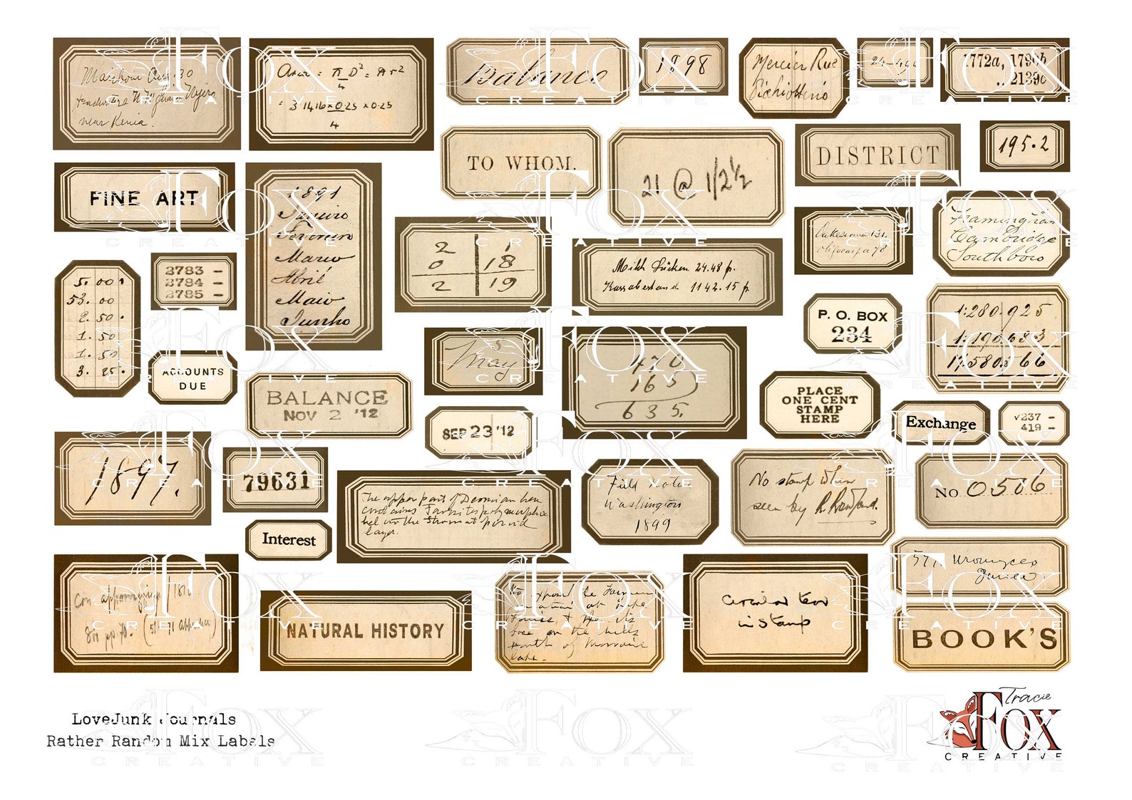 Rather Random Mix Labels Digital Kit. DIGI20 28 - Etsy