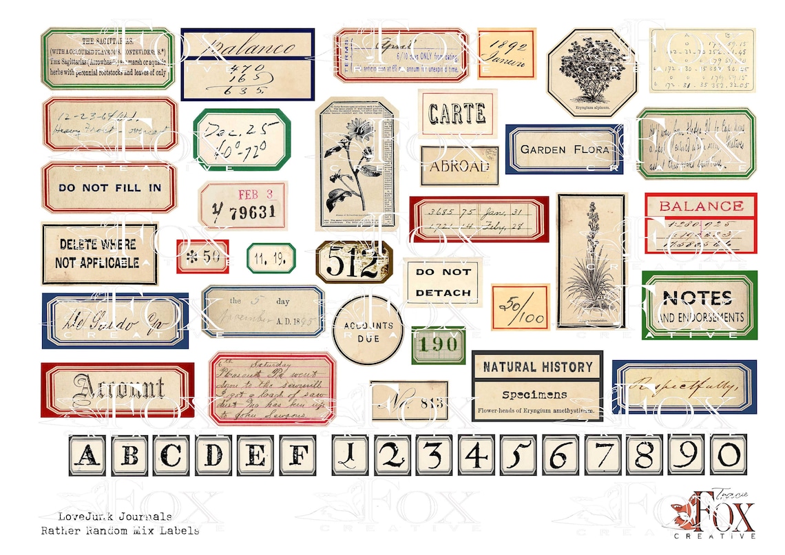 Rather Random Mix Labels Digital Kit. DIGI20 28 - Etsy