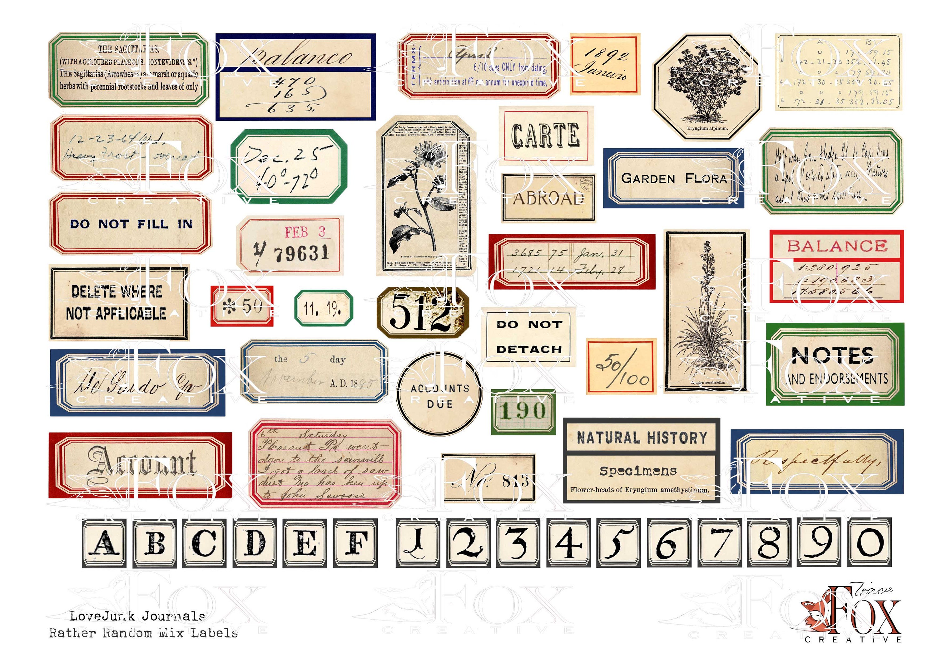 Rather Random Mix Labels Digital Kit. DIGI20 28 - Etsy