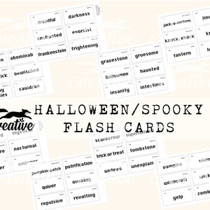 Halloween/spooky Word Flash Cards Digital Kit, DIGI22 39 - Etsy