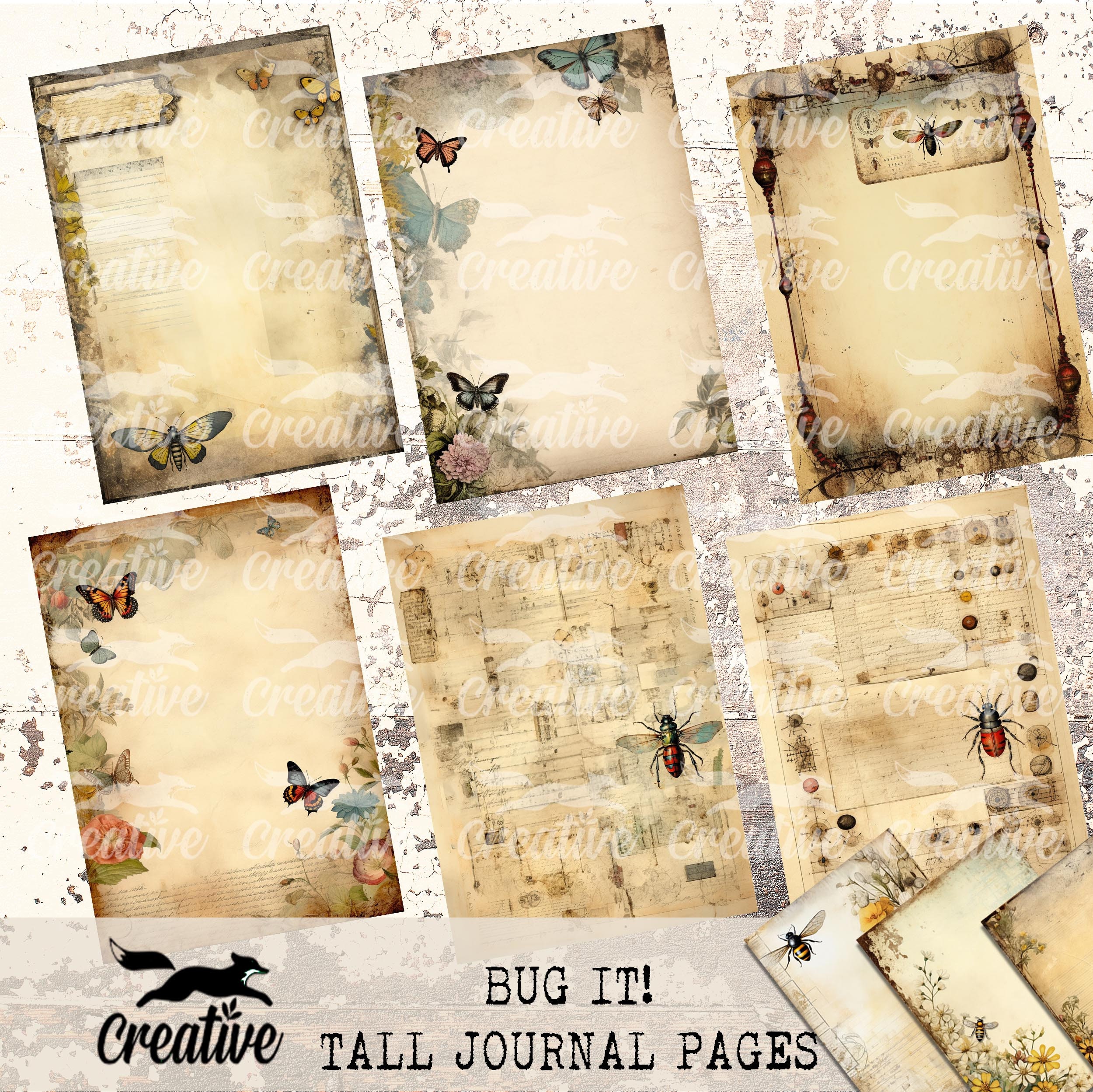 BUG IT! Tall Skinny Journal Pages (A4 Paper), Digital Journal/scrapbook ...