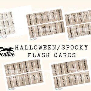 Halloween/spooky Word Flash Cards Digital Kit, DIGI22 39 - Etsy