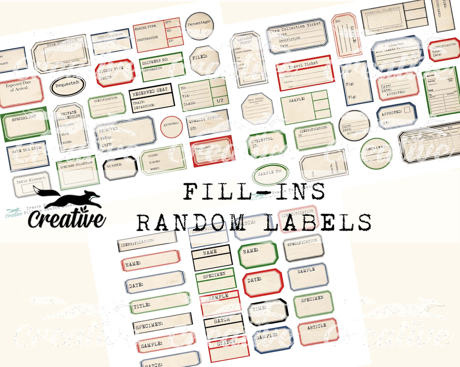 Fill-in Random Labels, Digital Labels, DIGI22 35 - Etsy