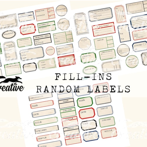 Fill-in Random Labels Digital Labels DIGI22 35 - Etsy
