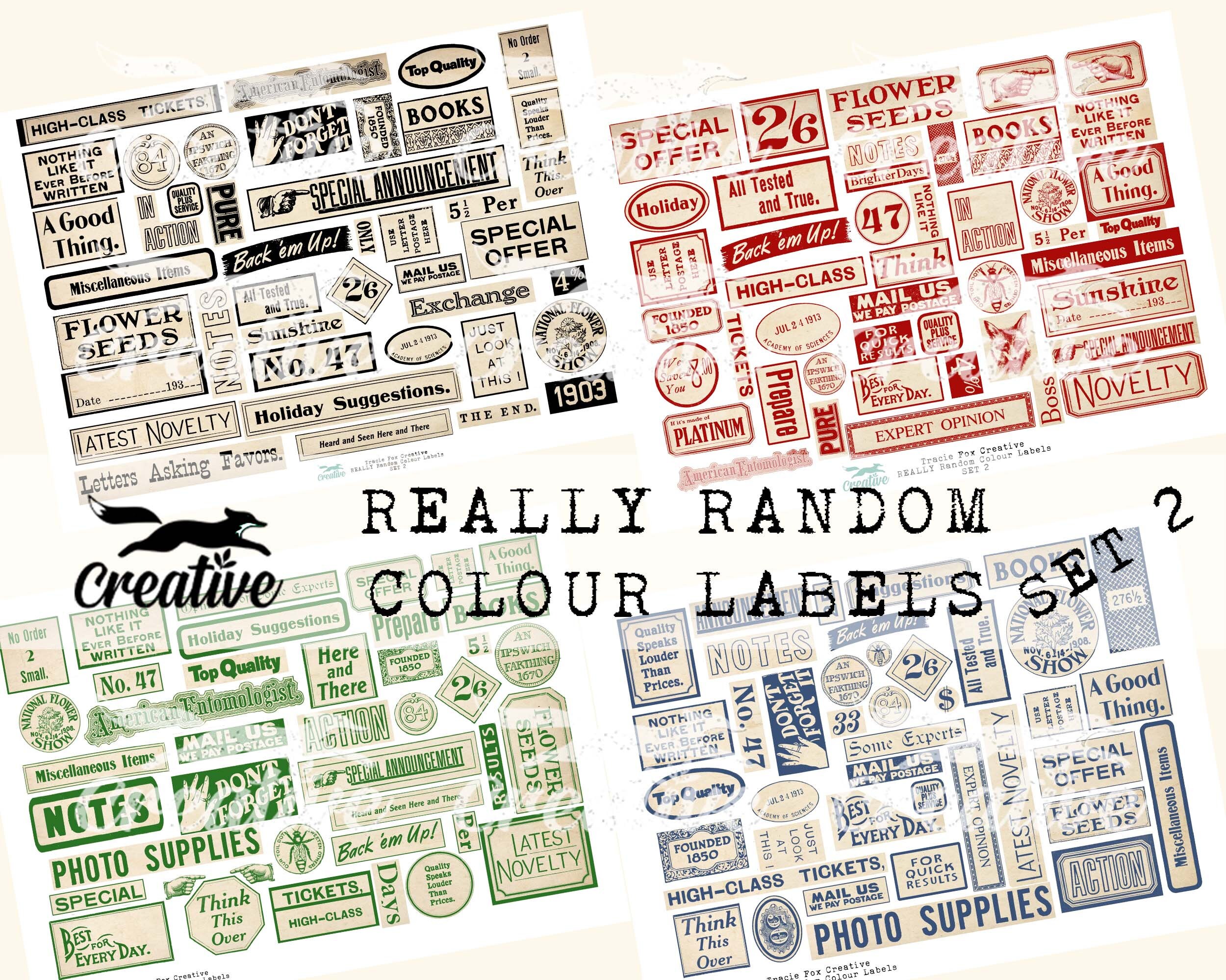 SET 2: REALLY Random Colour Labels Digital Kit DIGI22 30 - Etsy
