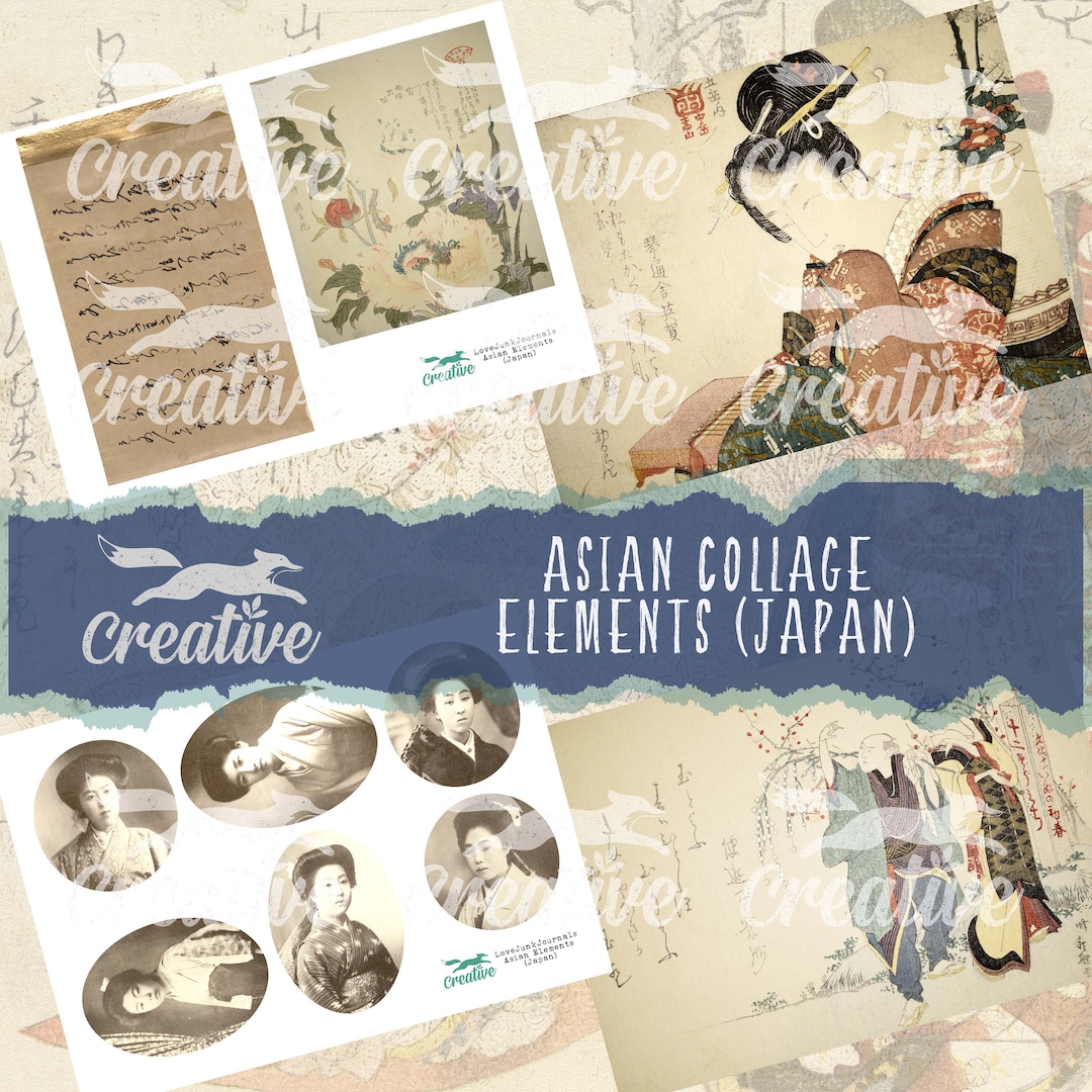 Asian Collage Elements (japan) Digital Kit DIGI21 25 - Etsy