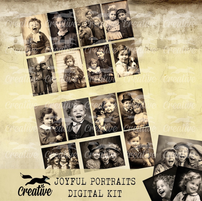 JOYFUL YOUTHS, Digital Portrait Kit, Printable Journal/scrapbook ...