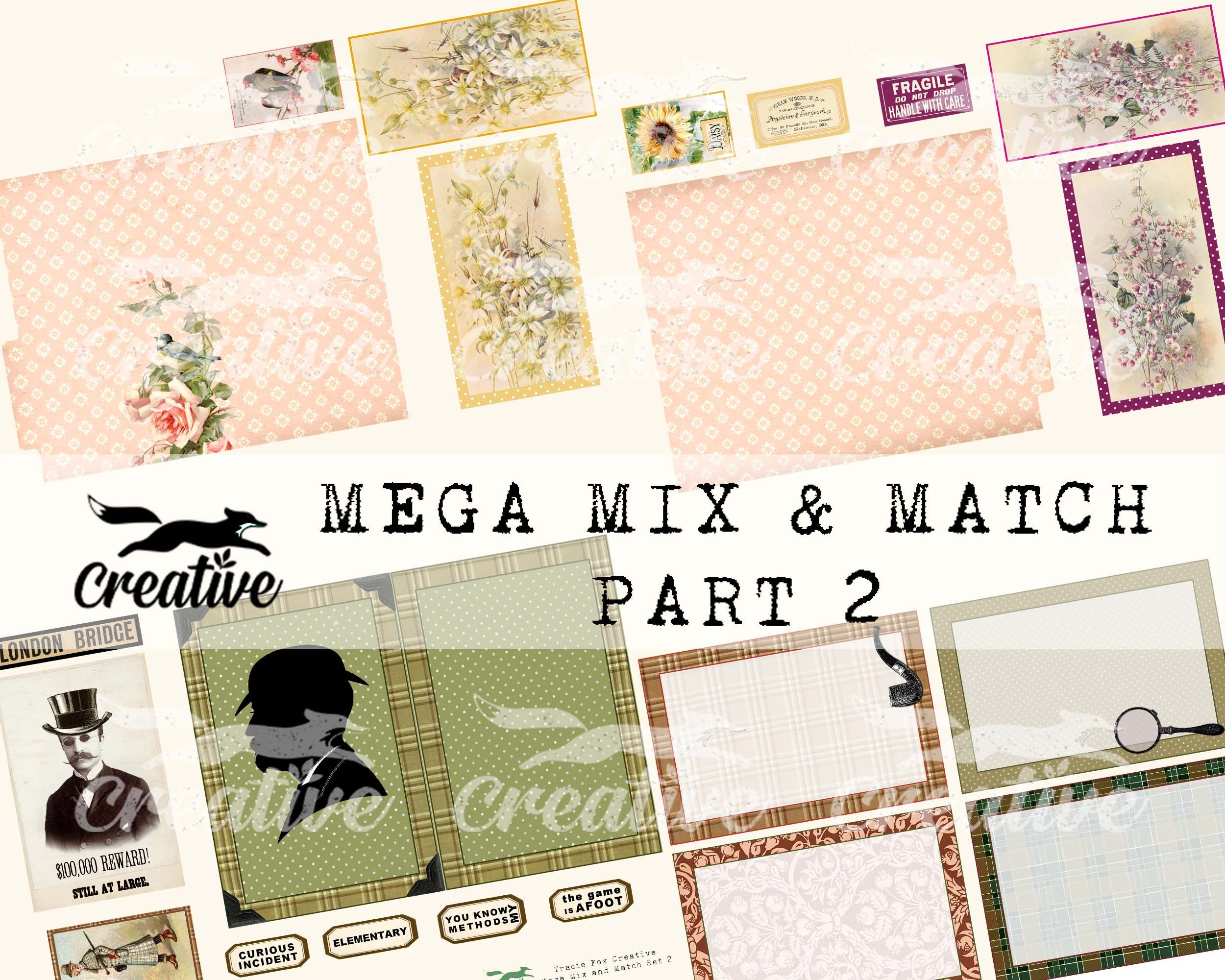 Mega Mix & Match SET 2 Digital Kit Embellishments and - Etsy