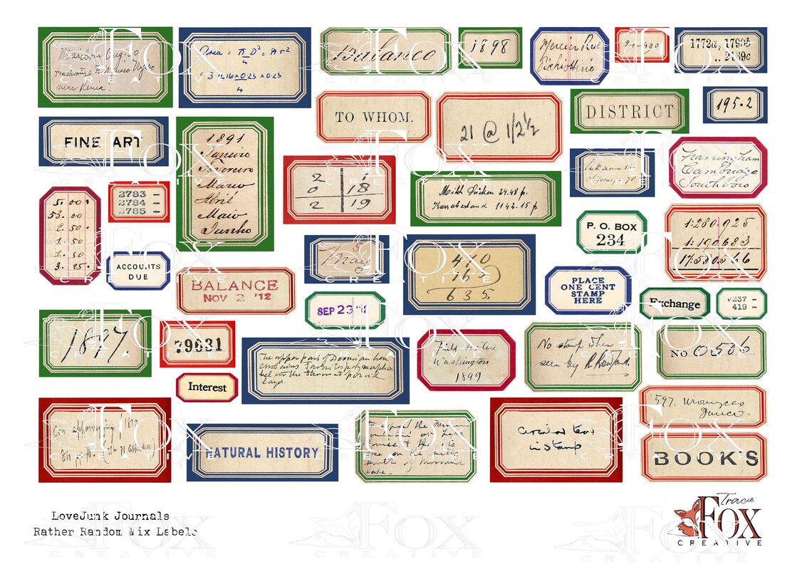 Rather Random Mix Labels Digital Kit. DIGI20 28 - Etsy