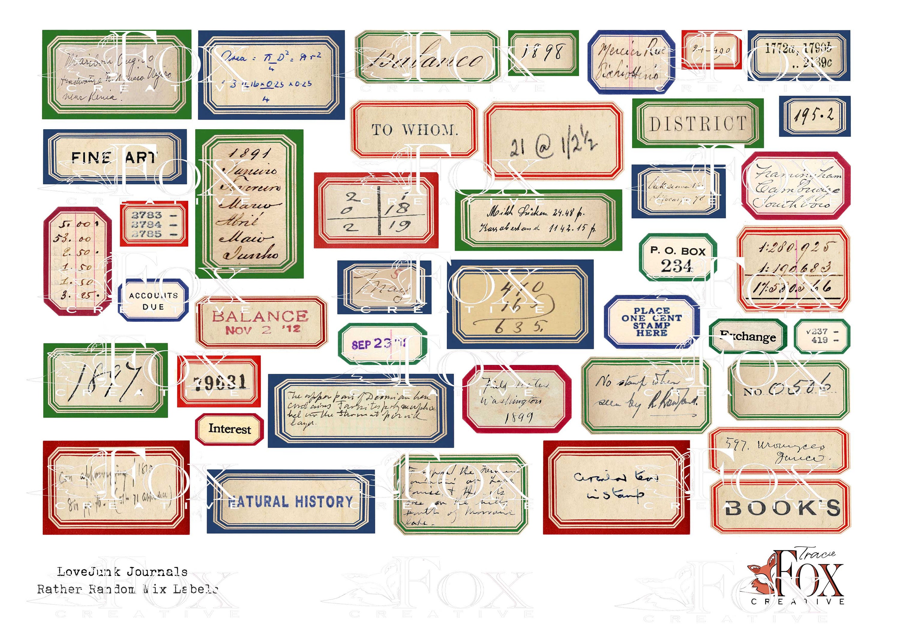 Rather Random Mix Labels Digital Kit. DIGI20 28 | Etsy