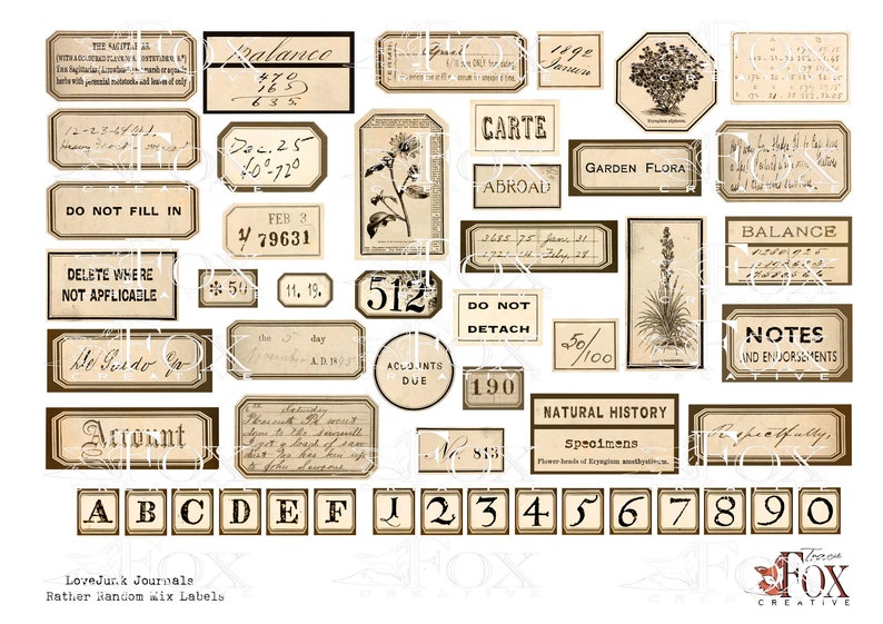 Rather Random Mix Labels Digital Kit. DIGI20 28 - Etsy