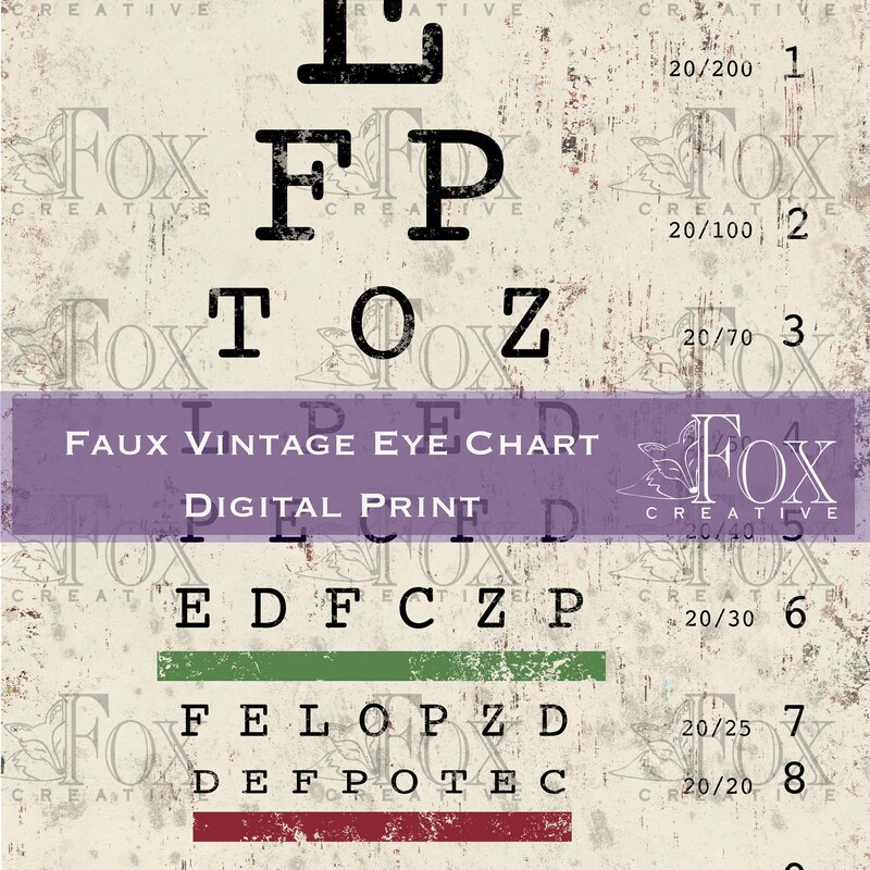 Vintage Eye Chart - Etsy