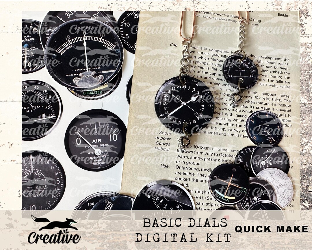 BASIC DIALS, Digital Journal Ephemera Kit, Printable Scrapbook Elements ...