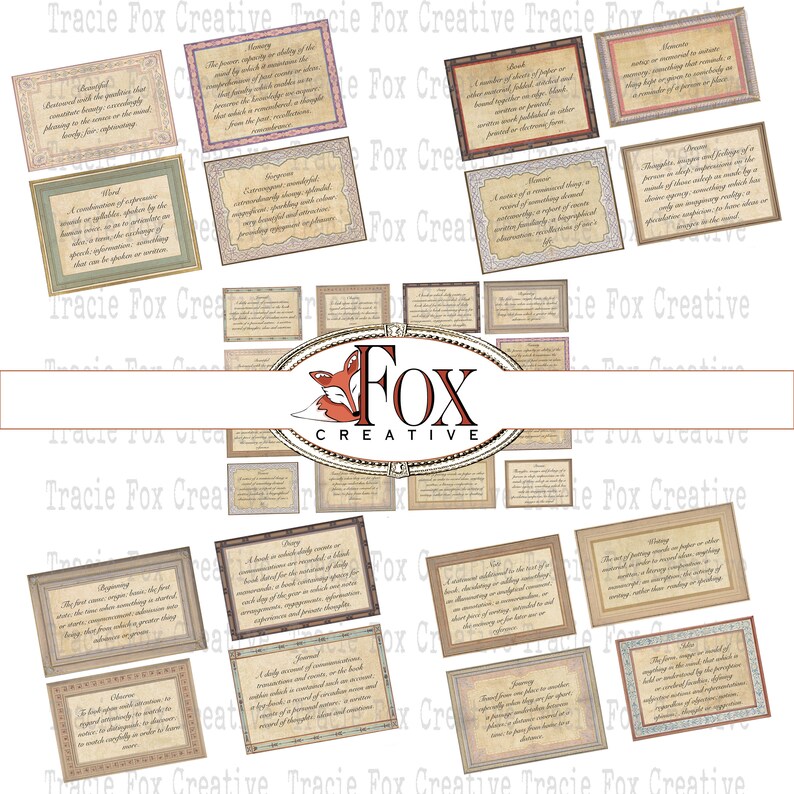 Journaling Definition Cards and Labels Digital Kit DIGI19 80 - Etsy UK