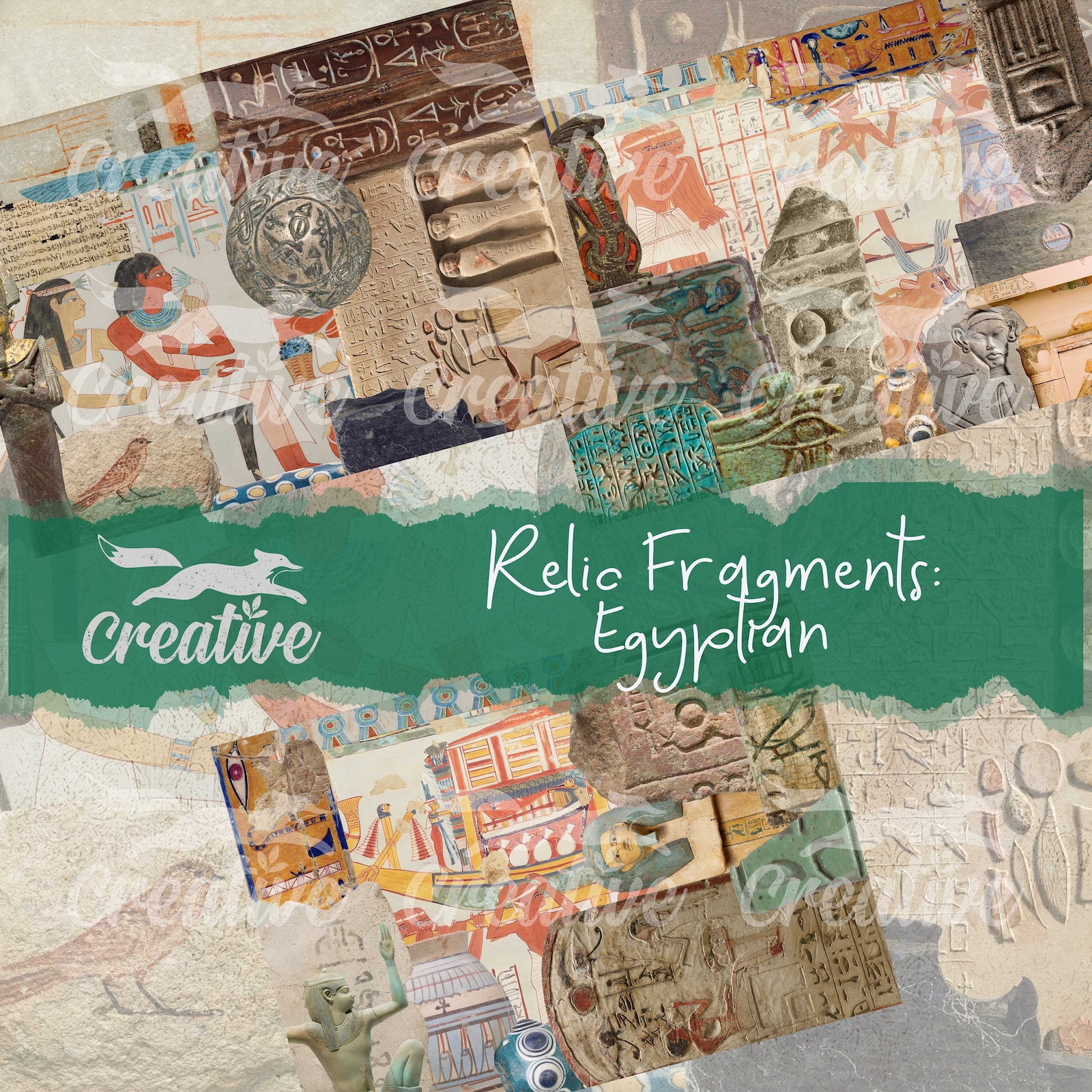Relic Fragments Egyptian Grungy Digital Collage Papers DIGI21 | Etsy