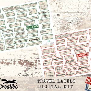 Travel Themed Labels, Digital Kit, DIGI23 34 - Etsy