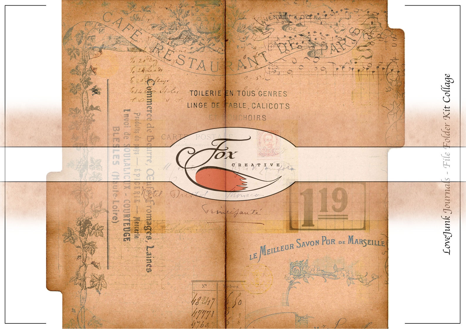 Vintage Collage Digital File Folder Kit DIGI19 72 | Etsy