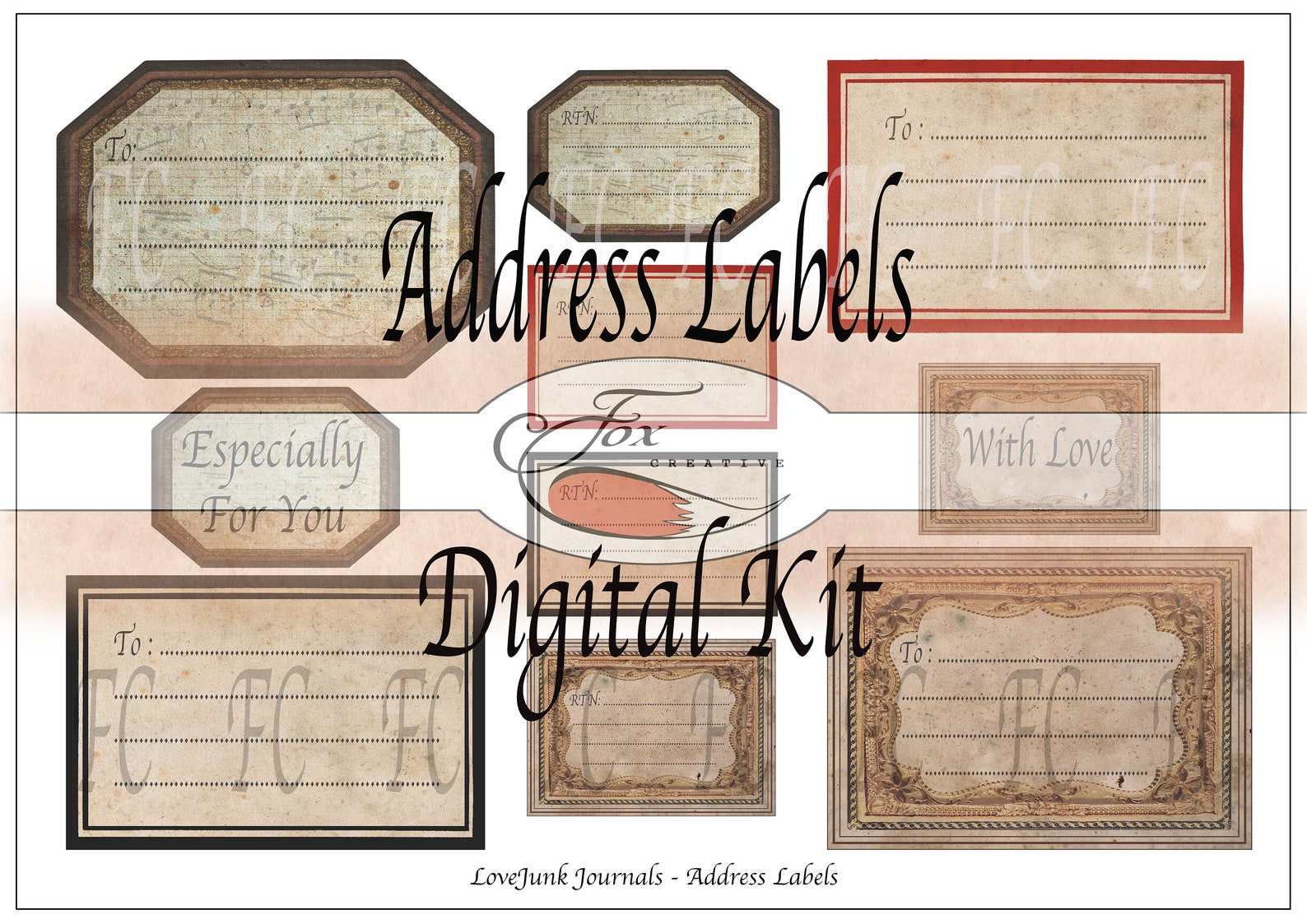 Digital Address and Postage Labels DIGI19 77 - Etsy