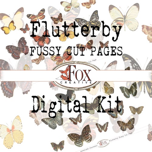SET 3 Butterfly Images Fussy Cut Pages Flutterby Digital Kit - Etsy