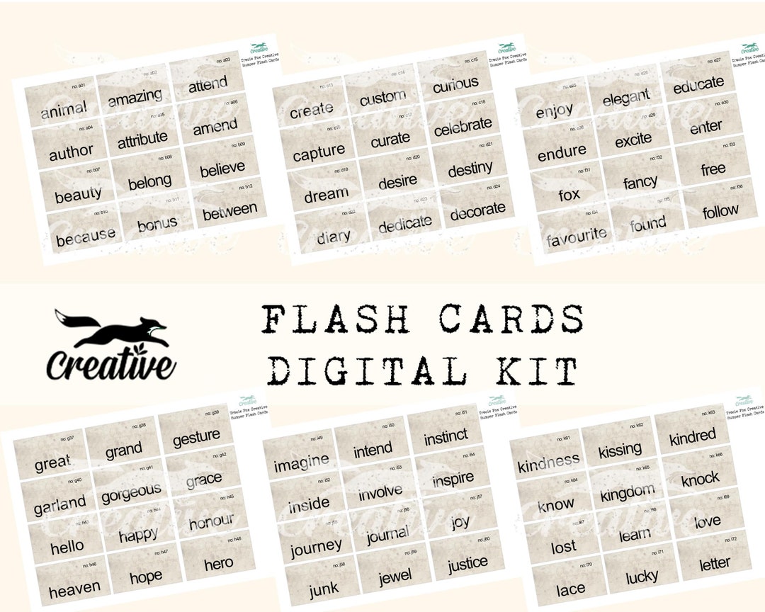 Flash Cards Digital Kit, DIGI22 39 - Etsy