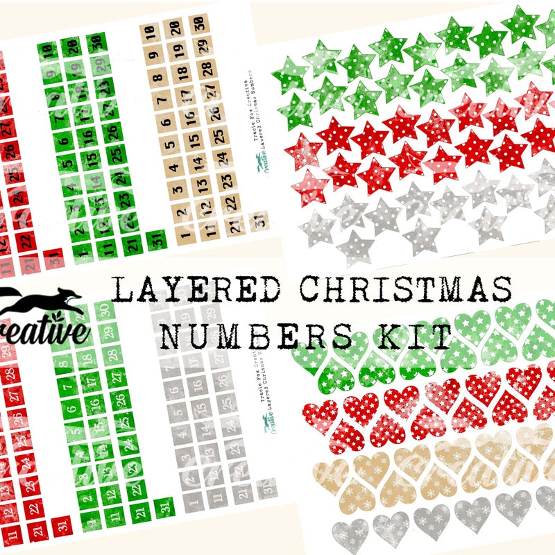 Christmas Journal Numbers - Etsy