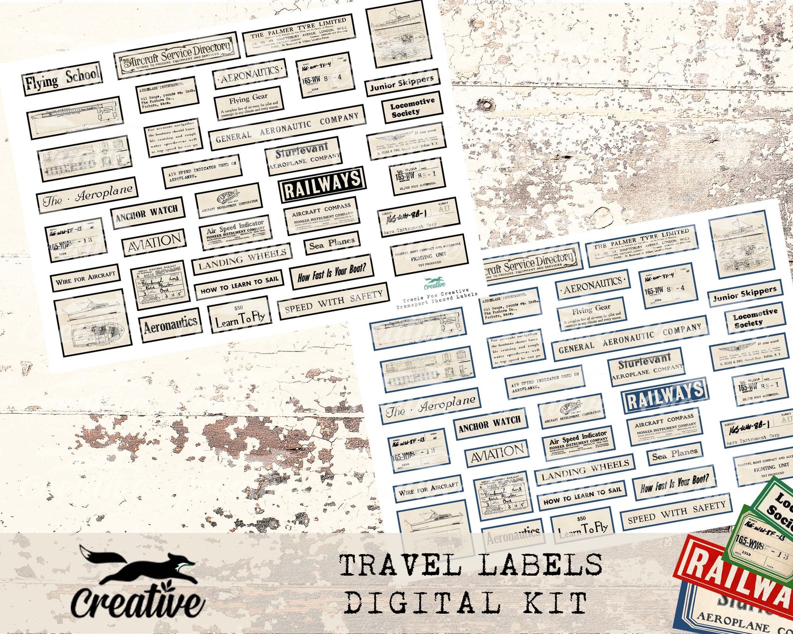 Travel Themed Labels, Digital Kit, DIGI23 34 - Etsy