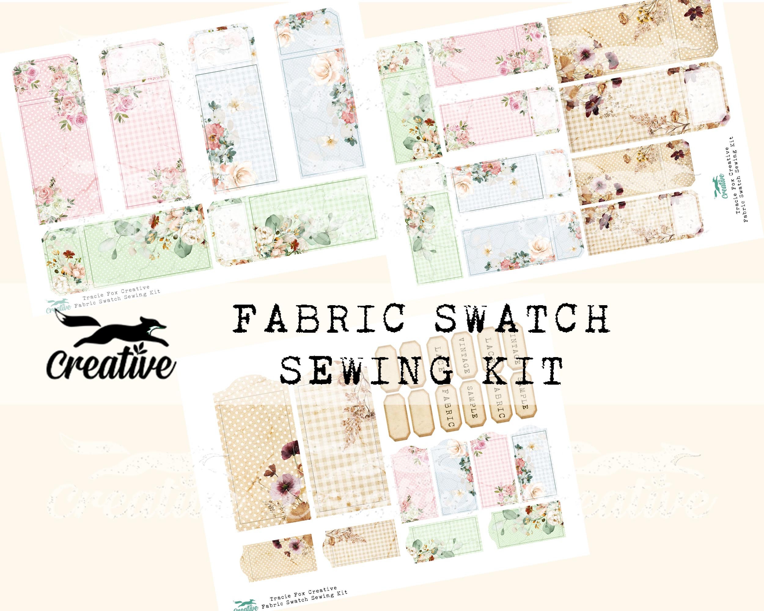 Fabric Swatch Sewing Kit Digital Embellishments Journal Kit - Etsy