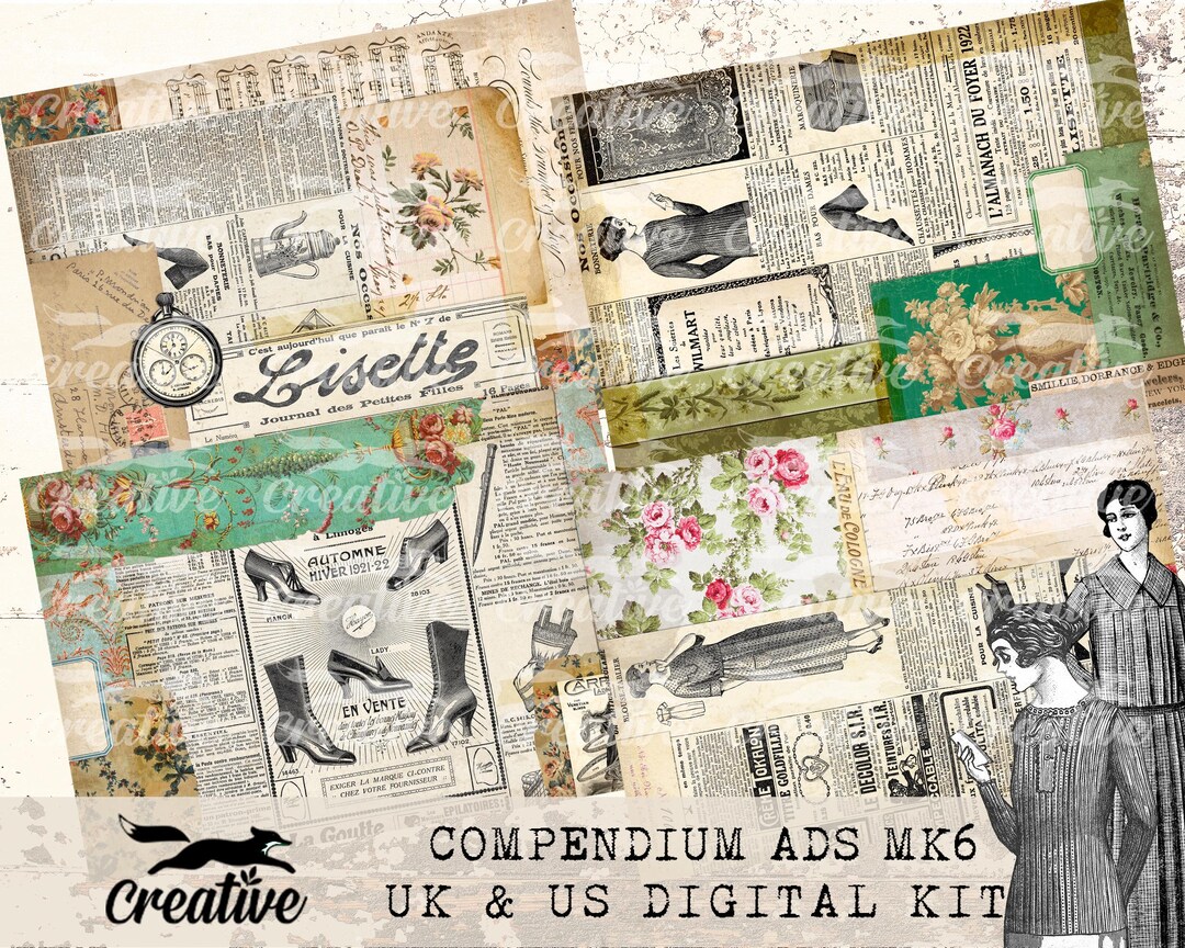 COMPENDIUM ADS MK6, Vintage Advertisements, Digital Journal Kit ...