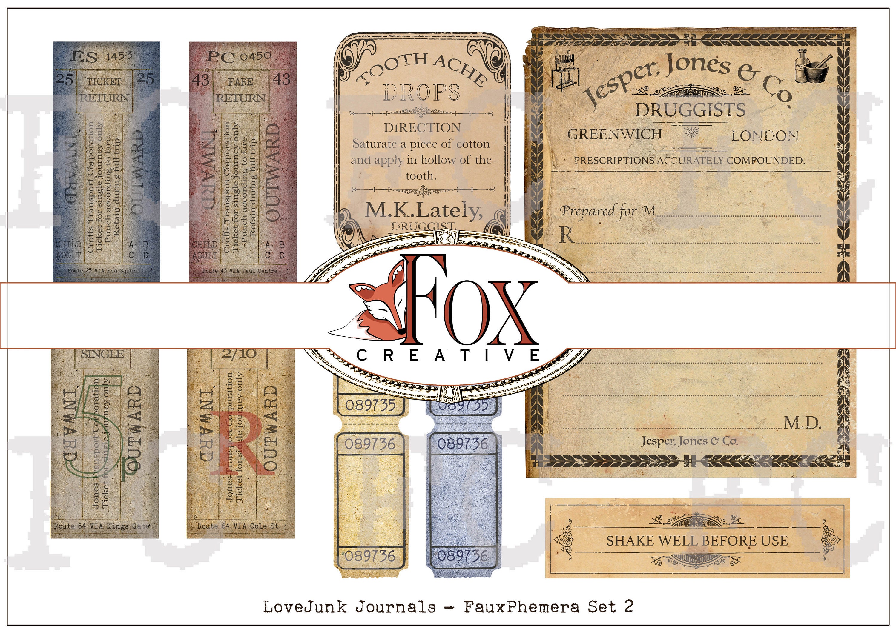 Vintage Digital Ephemera Kit 2 DIGI19 15 - Etsy