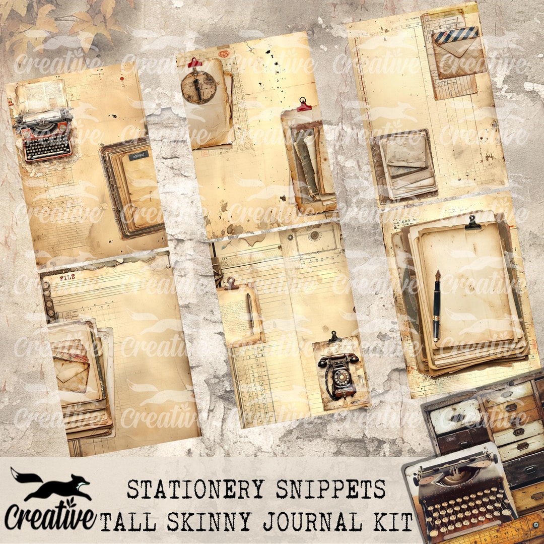 STATIONERY SNIPPETS, Tall Skinny Journal, Journal/scrapbooking Digital ...