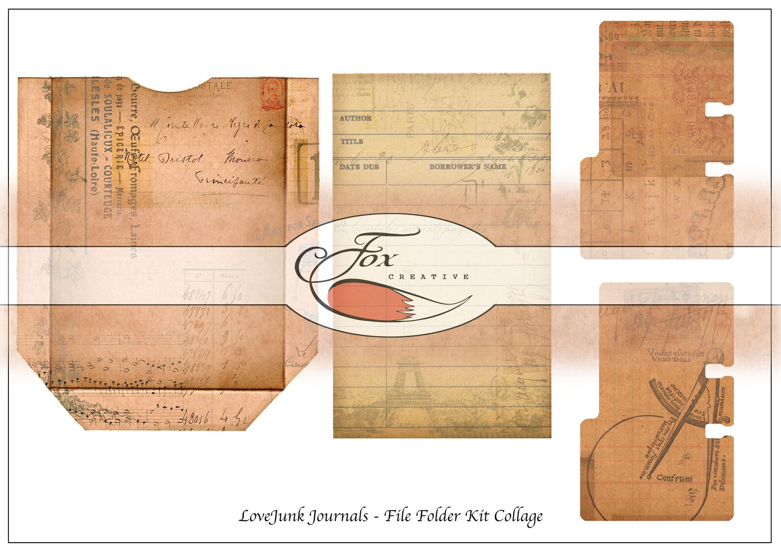 Vintage Collage Digital File Folder Kit DIGI19 72 | Etsy