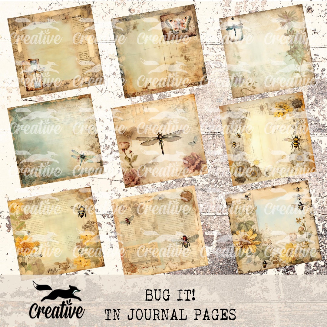 BUG IT! TN Size Journal Kit, Entomology Scrapbooking Papers, Digital ...