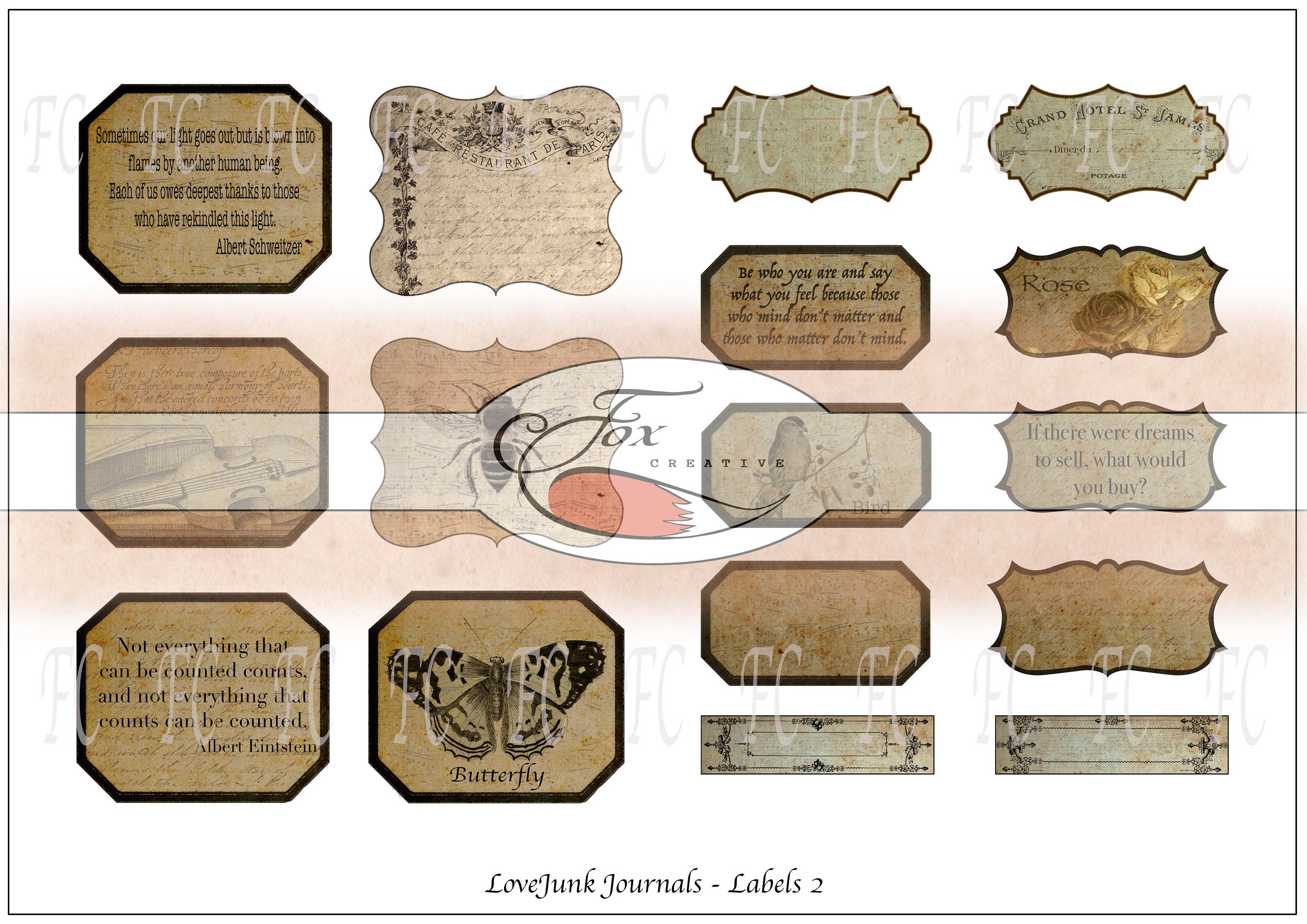 Vintage Digital Fancy Labels DIGI19 81 - Etsy