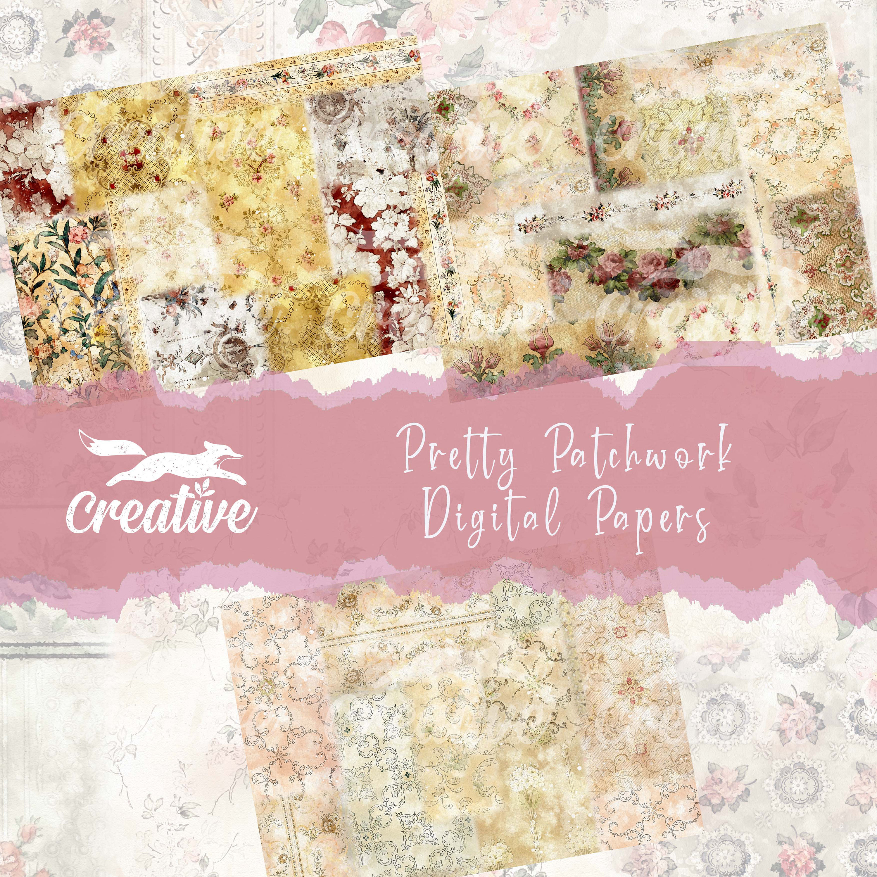 Pretty Patchwork Papers, Digital Paper Kit, DIGI21 62 - Etsy