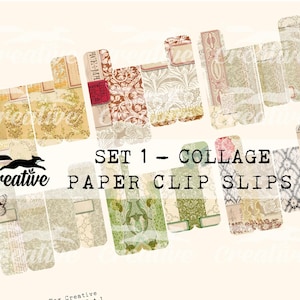 PAPER CLIP SLIPS, Digital Journal/scrapbook Ephemera, Paperclip Digital ...