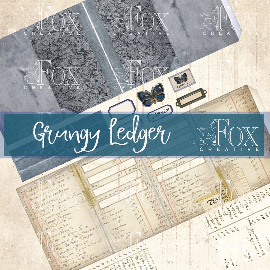 Grungy Ledger, Mini Ephemera Folder Digital Kit DIGI20 48 - Etsy